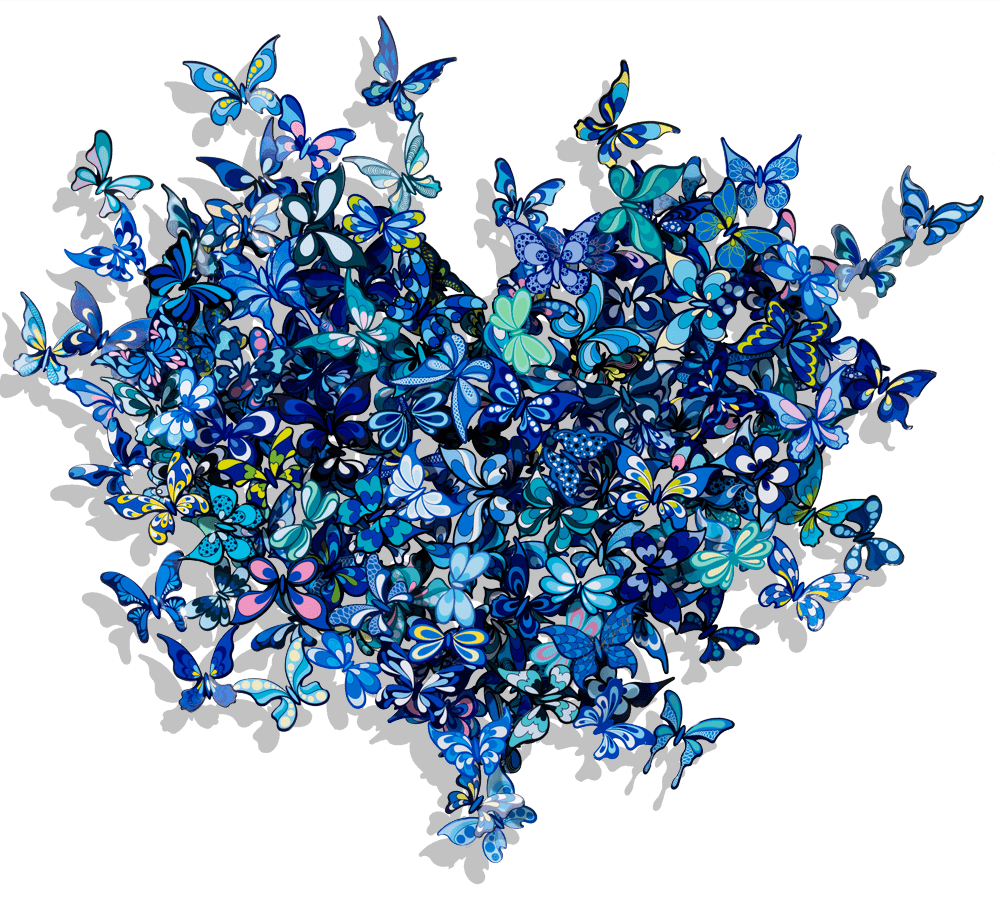My heart is all a flutter Sky blue – David Kracov